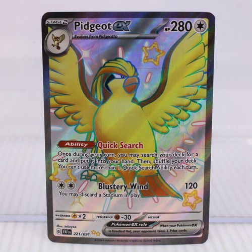 A7 Pokémon Card TCG SV: Paldean Fates Pidgeot ex Shiny Ultra Rare 221/ ...