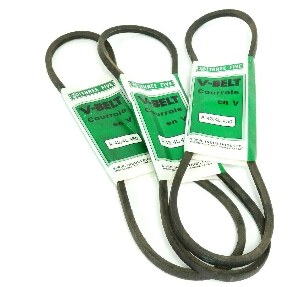 LOT OF 3 NEW THREE FIVE A-43/4L-450 V-BELTS A43 4L450 | eBay