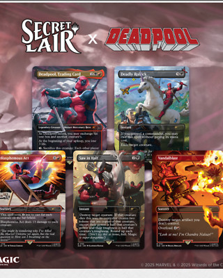 Magic the Gathering MTG Secret Lair MARVEL'S DEADPOOL NON-FOIL Deadly ...