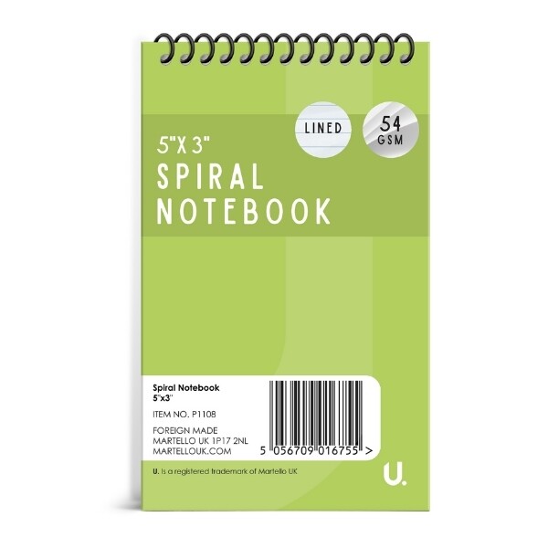 Note Pad A5 A6 A7 Spiral Multi-coloured Neon Ruled Notebook - Chiltern ...