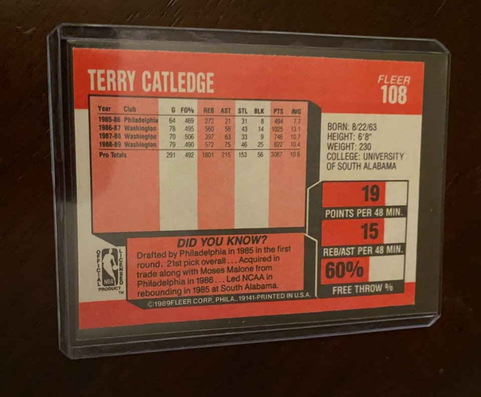 1989 Fleer #108 Terry Catledge | eBay