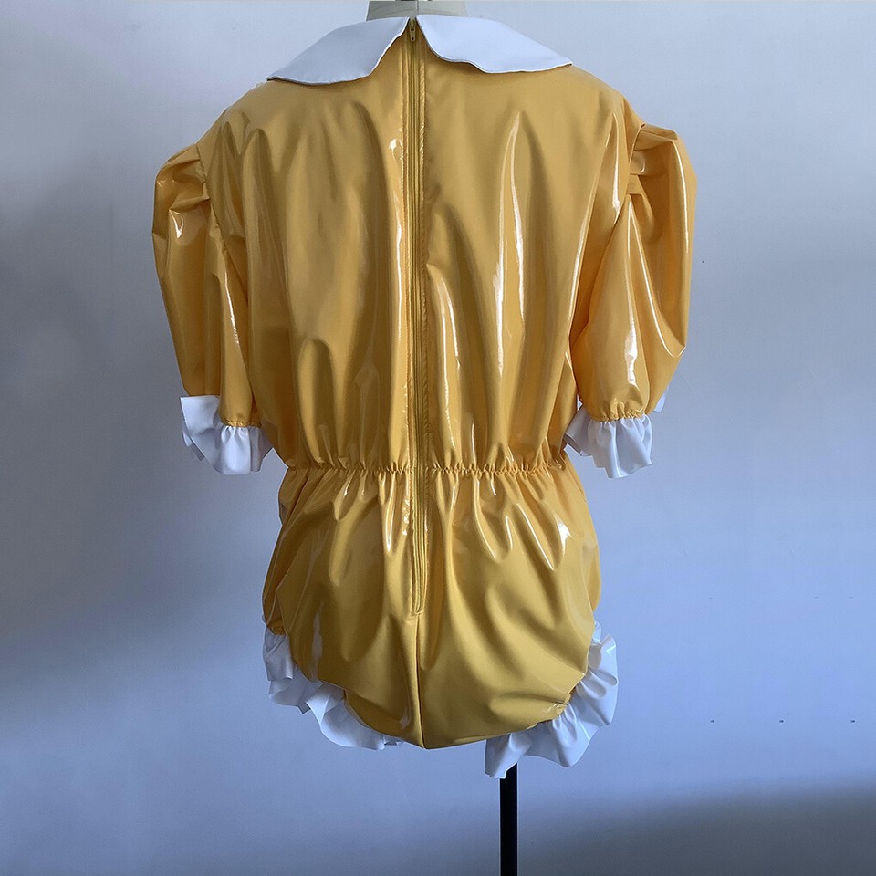 Adult baby Romper Sissy Sexy Girl Maid Pvc Lockable Cosplay Costumes ...