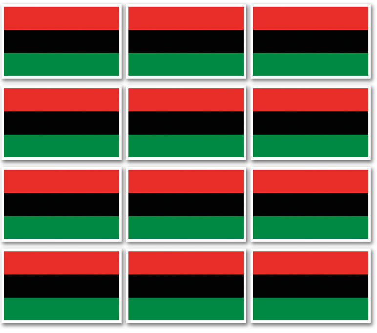 3x5 Inch AFRICAN AMERICAN Flag Sticker Decal R/B/G - 12 PACK | eBay