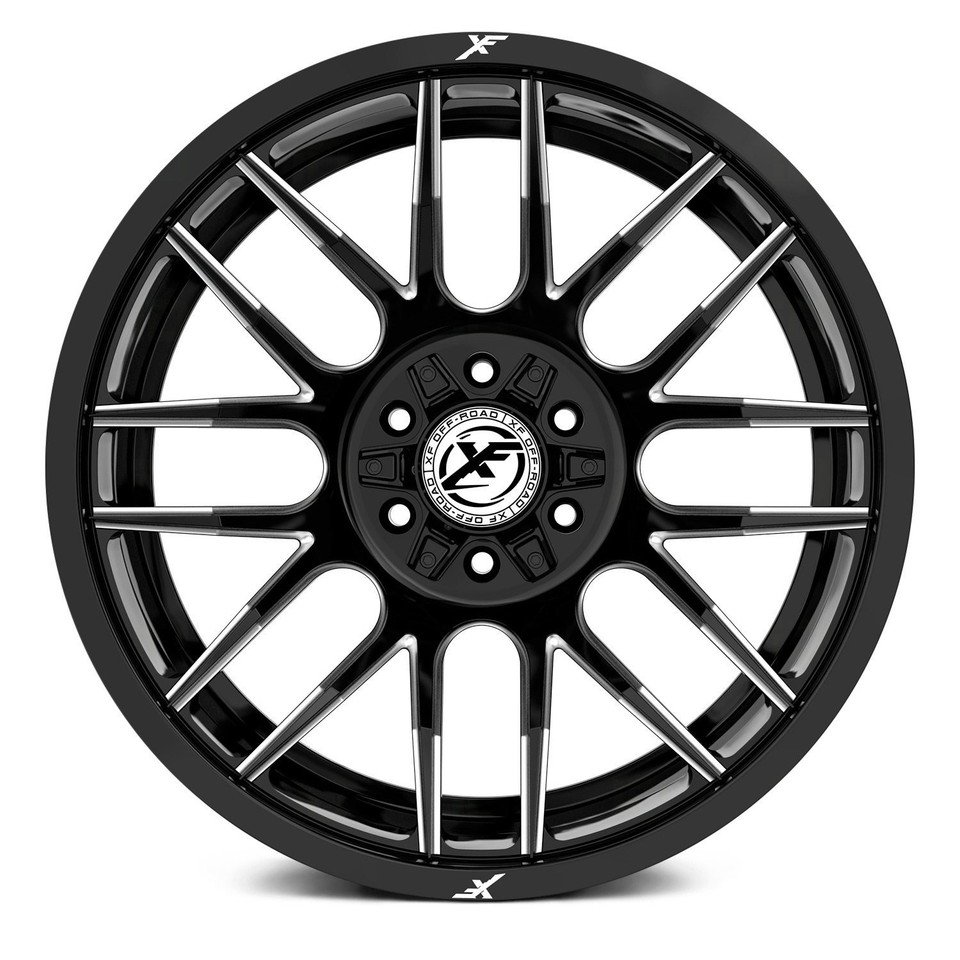 XF Off-Road XF-232 Wheels 20x10 (-24, 6x139.7, 106.4) Black Rims Set of ...