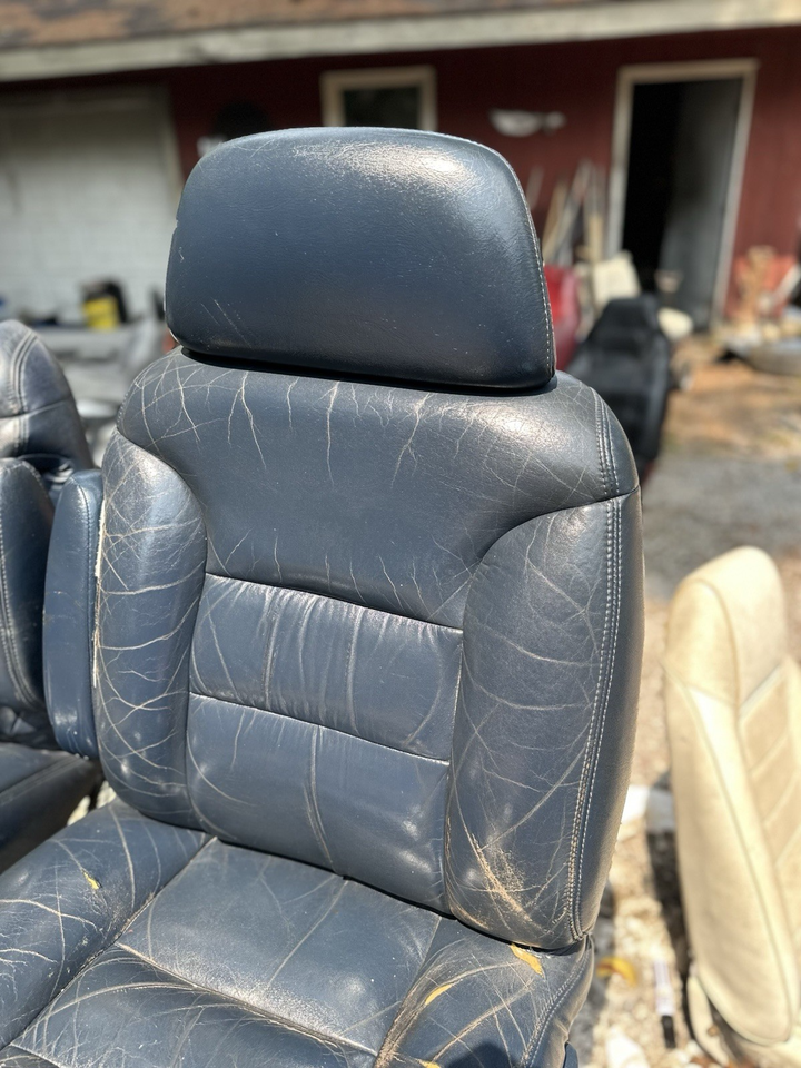 95-98 CHEVY SILVERADO SUBURBAN TAHOE GMC SIERRA BLUE BUCKET SEATS (READ ...