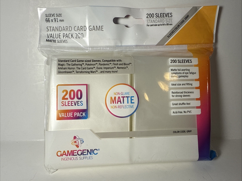 GameGenic Card Sleeves - Non-Glare Matte Non-Reflective 66x91 mm 200 ...