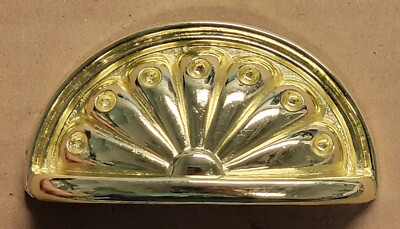 NOS Polished Solid Brass 3" Scalloped Seashell Apothecary Handle Cup ...