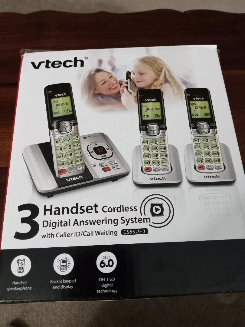 VTech Cs6529-3 DECT 6.0 Phone Answering System with Caller Id - Silver ...