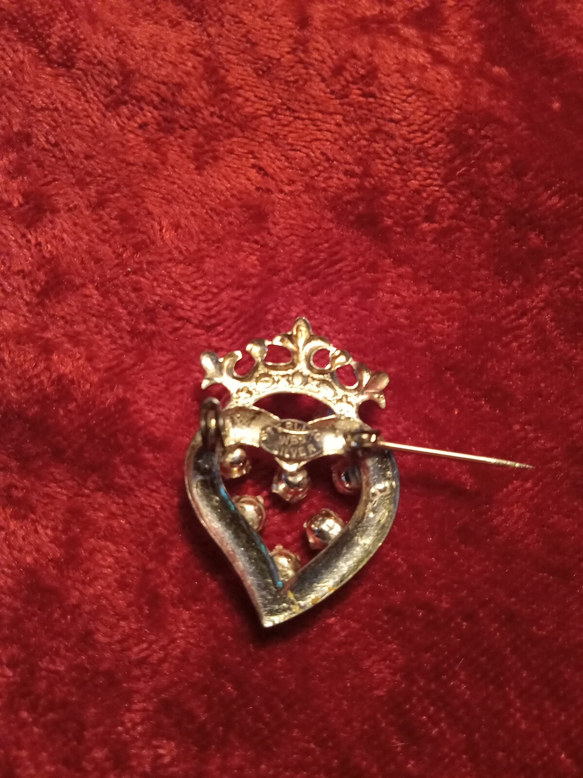 Vintage WBS Ward Bros Sterling Silver And Citrine Heart Shaped Brooch ...