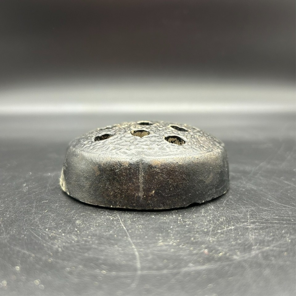 Vintage Textured Black Tokanabe Pottery Ikebana Flower Frog Made in ...