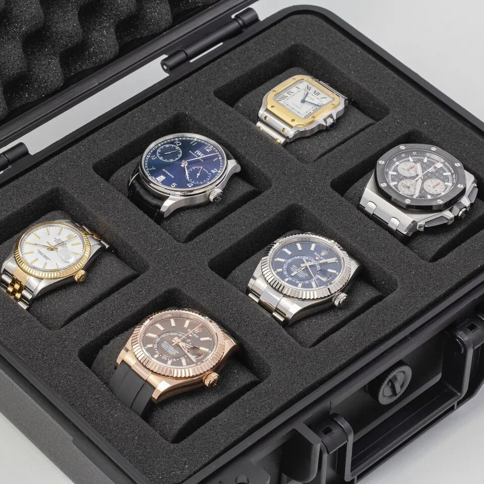 6 X WATCH HARD CASE FOR TRAVEL STORAGE PROTECTION WATERPROOF SHOCKPROOF ...