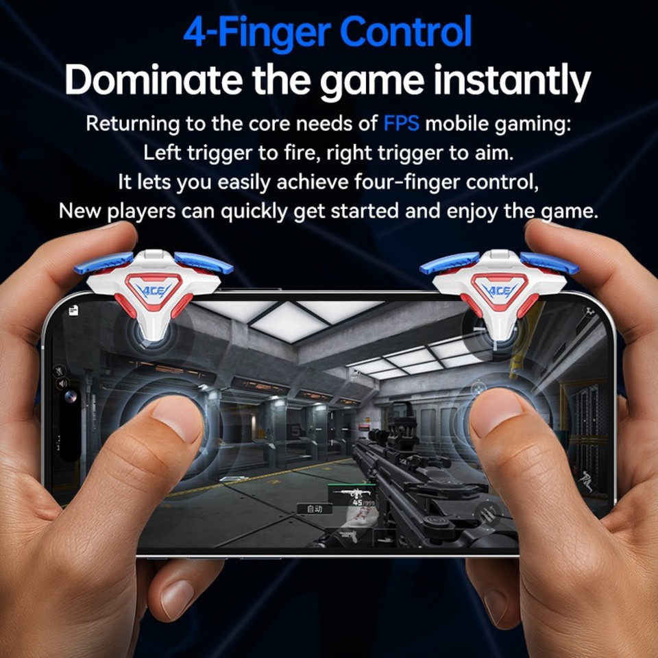 6 Finger Mobile Gaming Triggers - Compatible with Most Smartphones ...