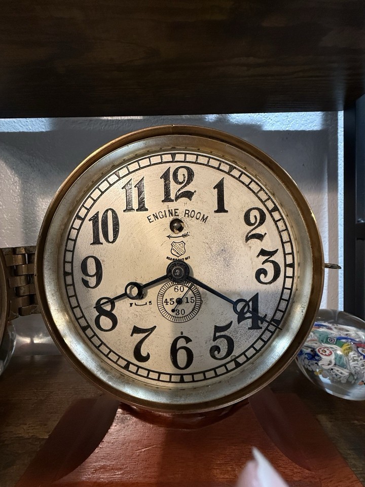 ASHCROFT ENGINE ROOM CHELSEA CLOCK 6” DIAL UPSIDE DOWN MOVEMENT ...