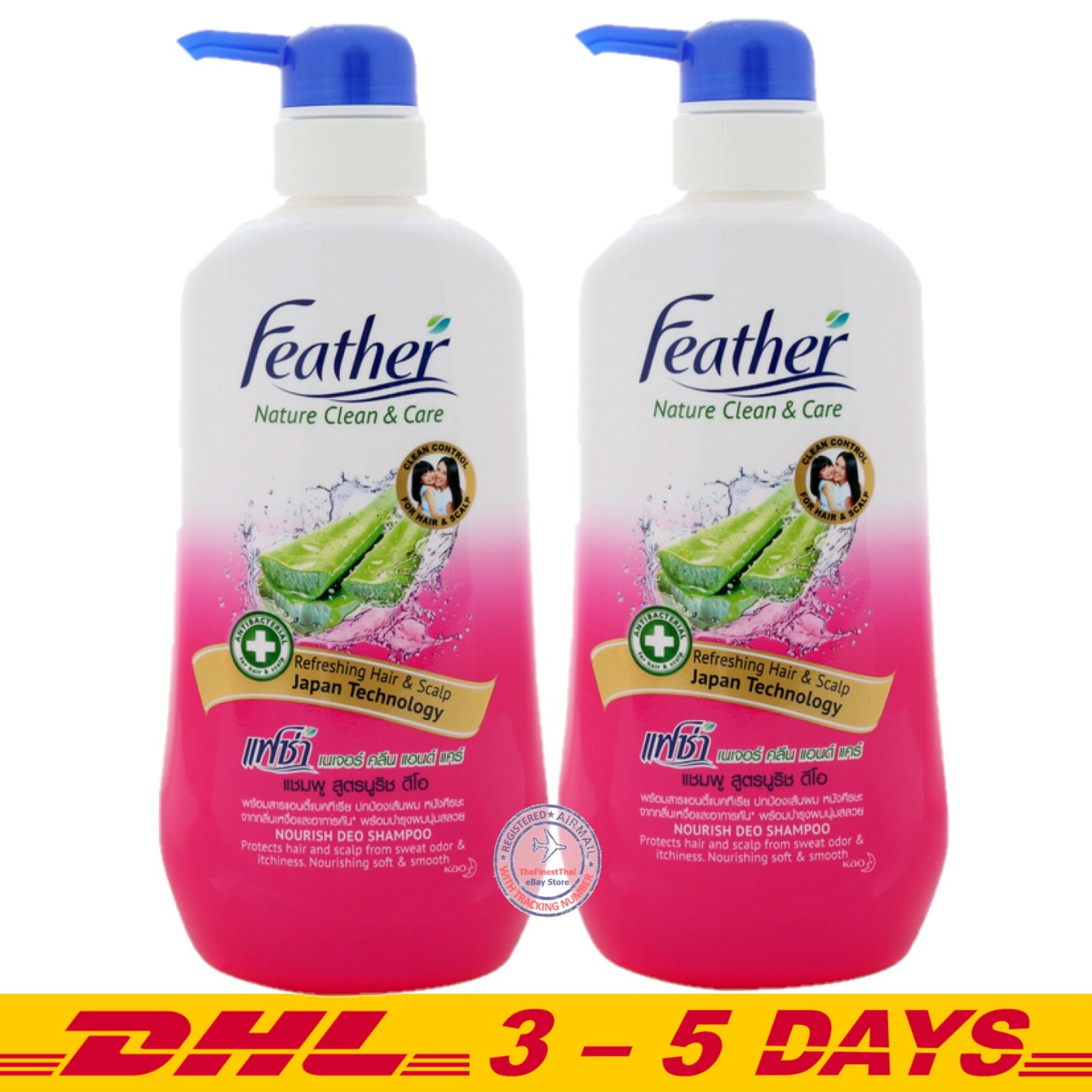 Feather Shampoo Nourish Deo Formula Size 480 ml x 2 | eBay
