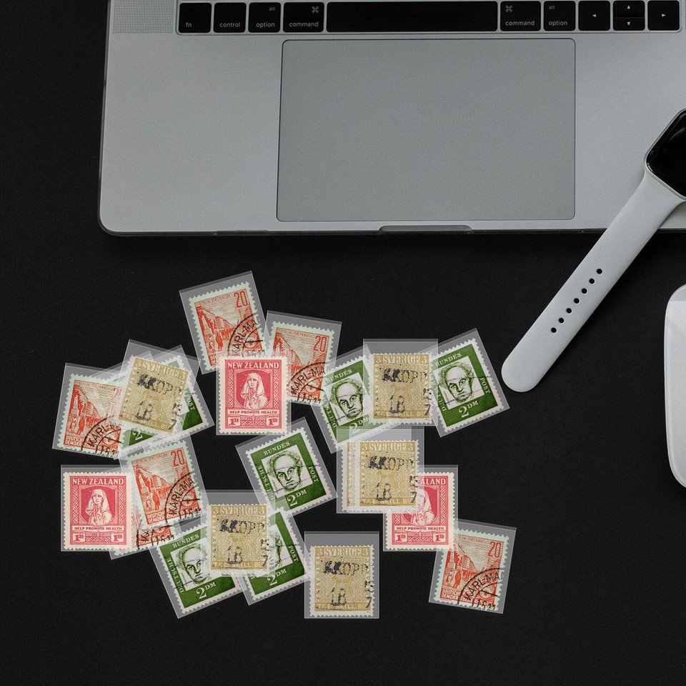 3x3.5cm Lot 1000 Pcs Stamp Sleeves Holders Professional Collection ...