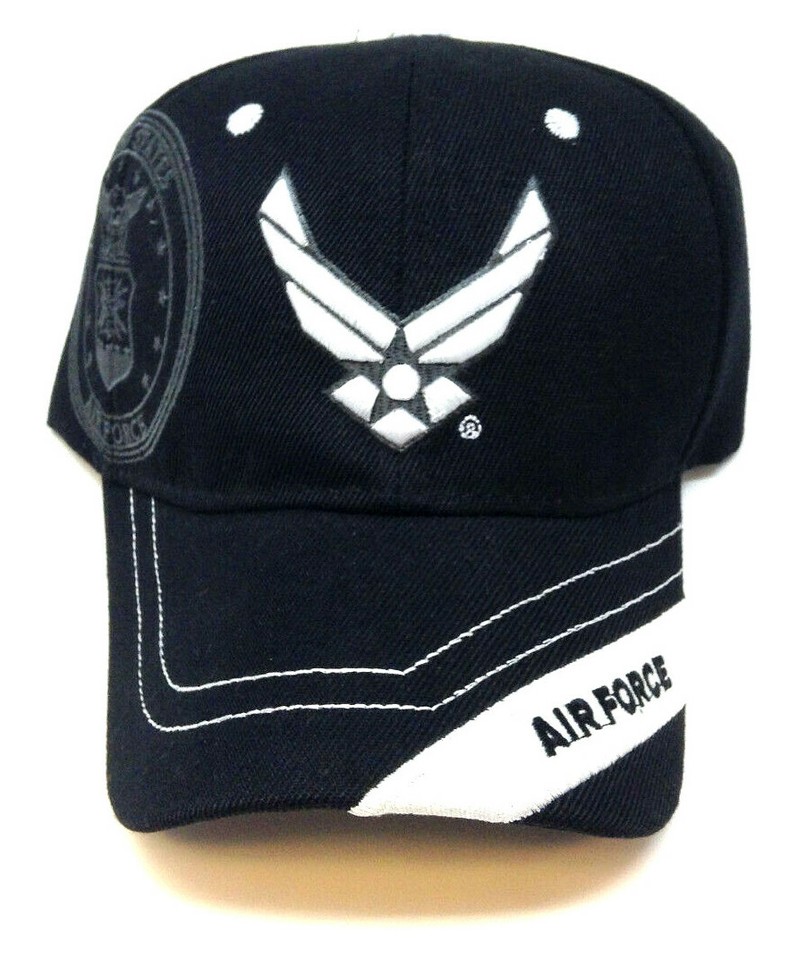 BLACK WHITE UNITED STATES US AIR FORCE WINGS LOGO HAT CAP ADJUSTABLE ...