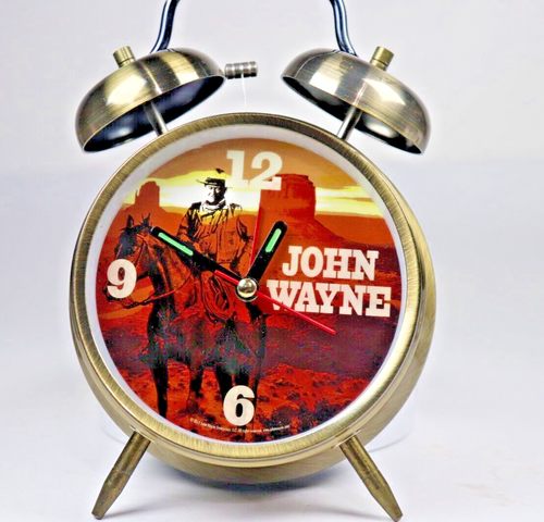 Rare John Wayne Twin Bell Alarm Clock Duke Horse Rider New (Open Box ...