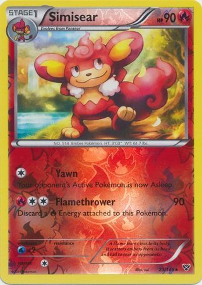 Pokemon - Simisear - 23/146 - Rare - Reverse Holo - XY - Base Set - NM ...