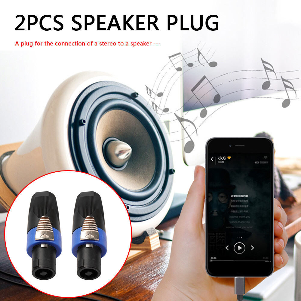 2x 4 Pole Audio Speaker Plugs Twist Lock Connectors for Neutrik NL4FC ...