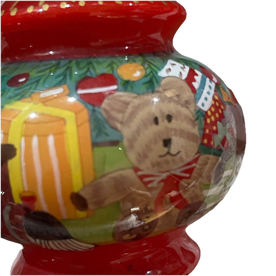 Pier 1 Imports Tree with Toys Hand Painted Snowman Bear Christmas ...