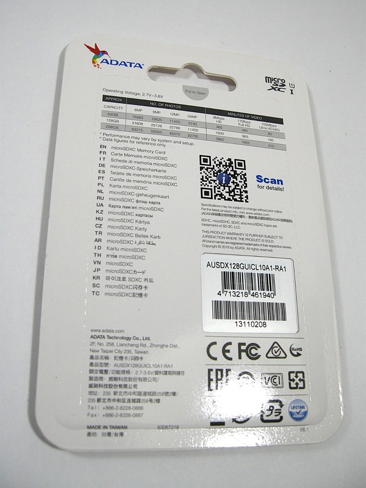 ADATA 128GB MicroSD Micro SD XC CARD Class 10 128GB Memory BRAND NEW W ...