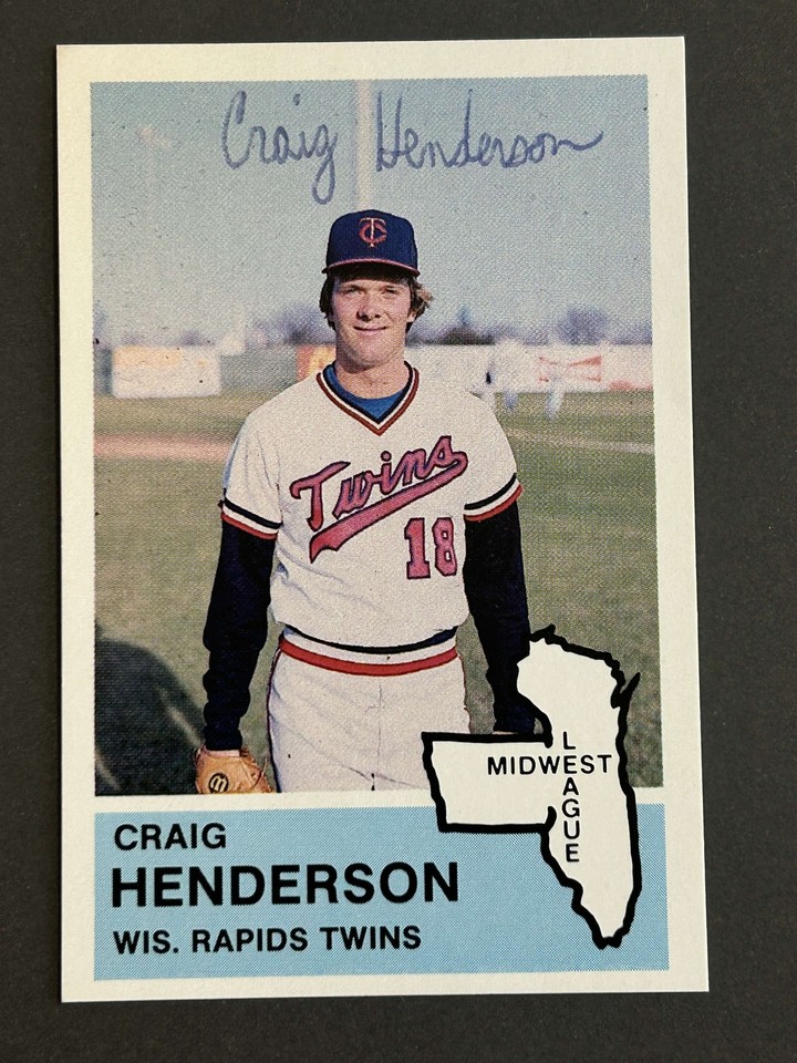 Craig Henderson Autograph Signed 1982 Larry Fritsch Cards Wis. Rapids ...