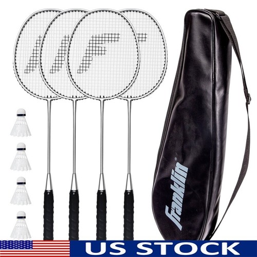 Badminton Rackets Set W/ Shuttlecocks Portable Storage Carry Bag ...