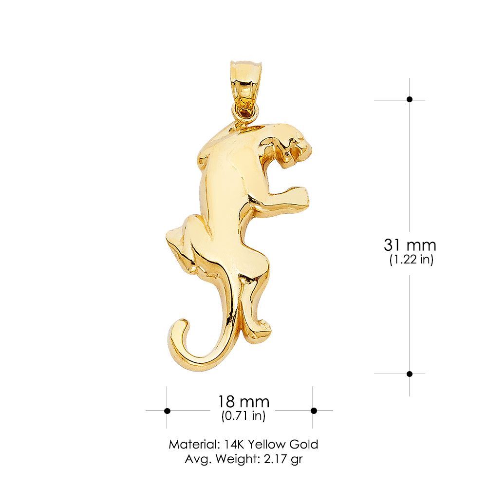 14K Yellow Gold Puma Charm Pendant For Necklace or Chain | eBay
