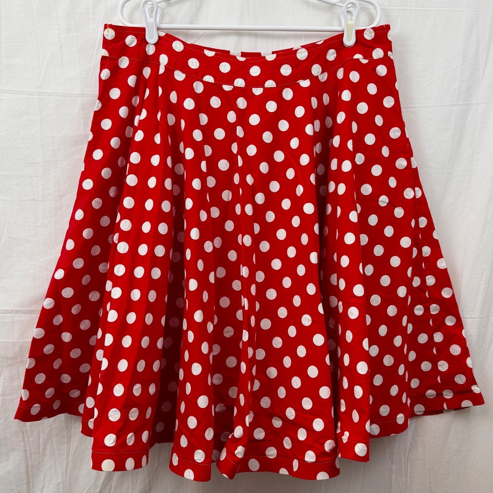 Hand Made Minnie Mouse Costume/Cosplay Flared Poodle Skirt Women Red ...