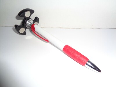 RED FIDGET SPINNER RETRACTABLE PEN WITH COMFORT GRIP BLACK INK | eBay