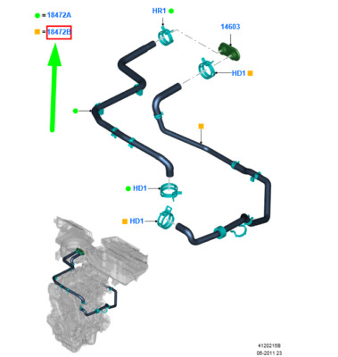 FORD RANGER T6 MK1 Heater Water Hose EB3G-18K579-FA 2040644 NEW GENUINE ...