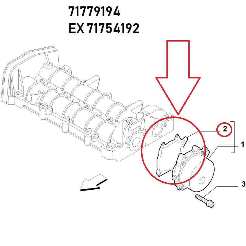 GUARNIZIONE DEPRESSORE FIAT ALFAROMEO LANCIA JEEP 1.6MJT 71754192 ...