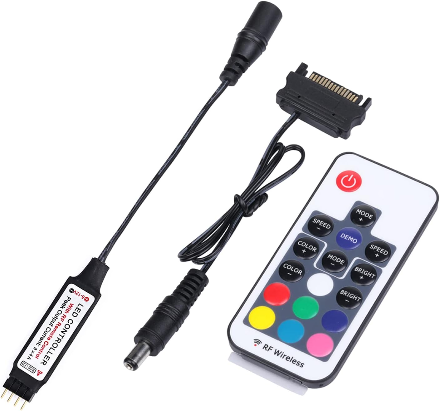DS RGB Case Fans Controller Kit with 17Key Remote, Connect to DS RGB ...