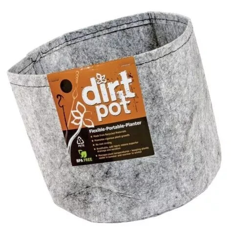 Lot of 5! - Dirt Pot Flexible Portable Fabric Planter -Grey- 1 Gallon ...