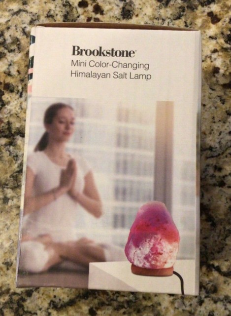 Brookstone Mini Color-Changing Himalayan Salt Lamp Built-In USB Power ...