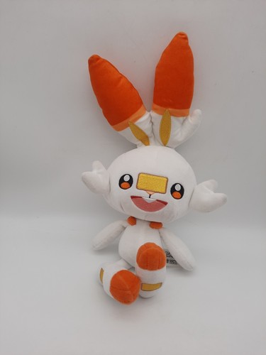 Scorbunny Poke Plush 15” Pokemon Game Collectors Flambino Bunny White ...