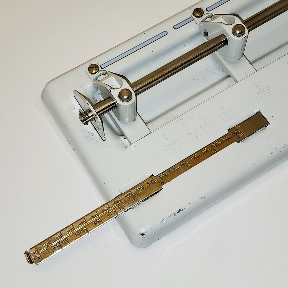 Vintage Bates Hummer METAL 3 Three Hole Punch Heavy Duty Adjustable ...