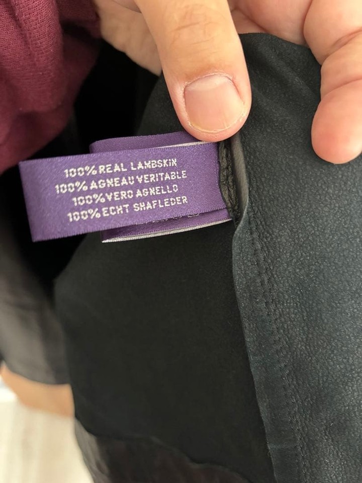 Ralph Lauren Purple Label Lamb Leather Jacket XL Black Lightweight Used ...