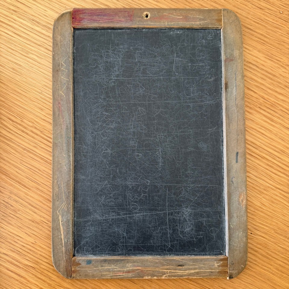 Vintage 2 Sided French Slate Board School Personal Chalk Board Slate ...