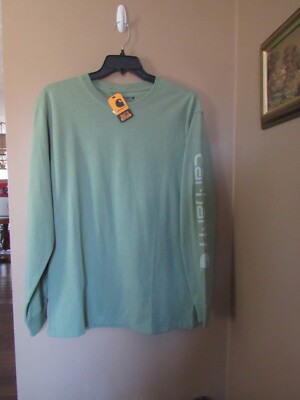 NWT MEN'S MEDIUM LOOSE FIT LS CARHARTT LOGO T-SHIRT (K231-GF6) | eBay
