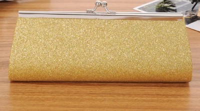 Glamorous Gold Women Glitter Clutch Purse Evening Party Banquet Wedding ...