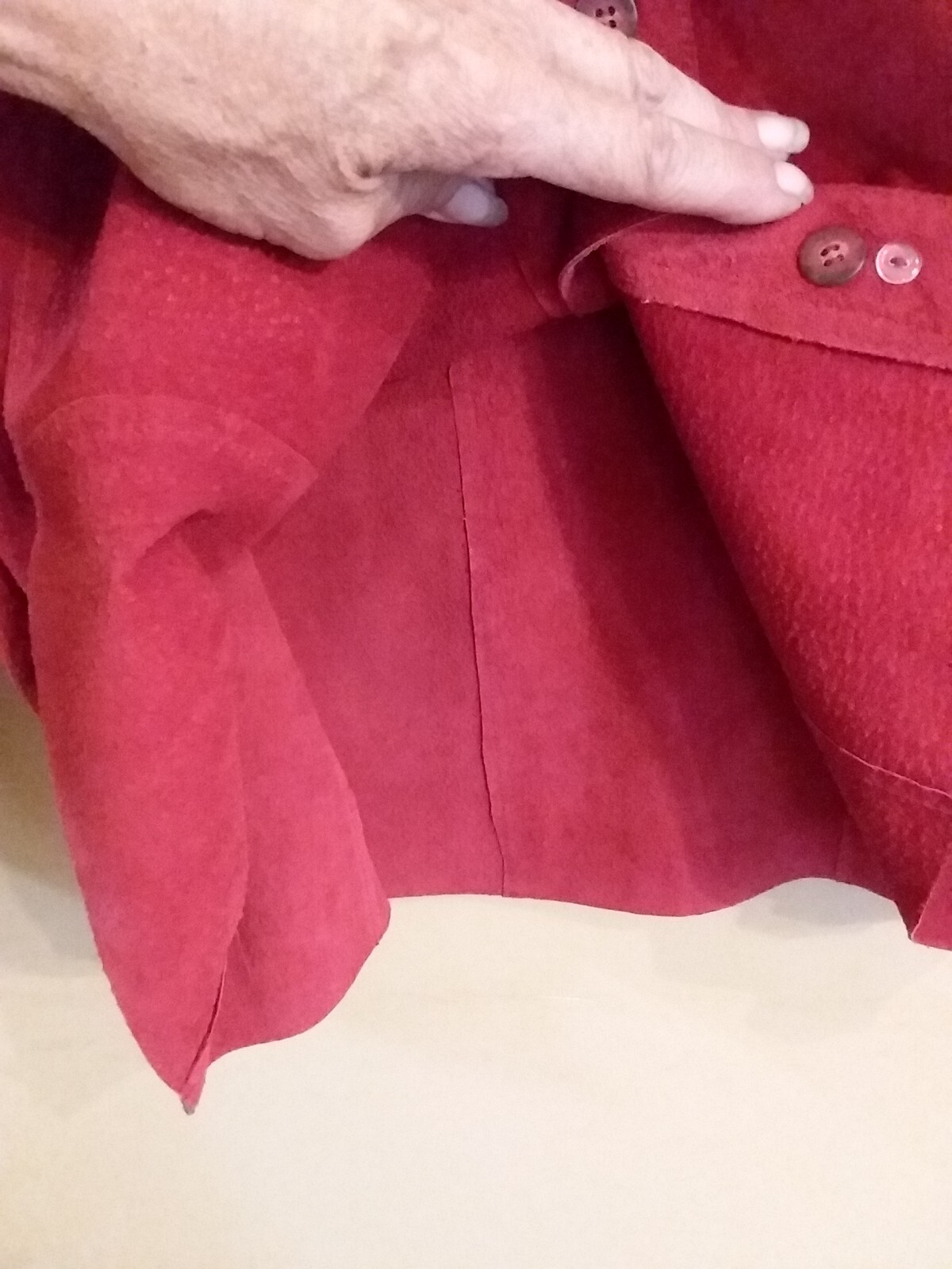 Women's Marsh Landing Red Suede Leather Unlined Shirt Jacket Coat Size ...