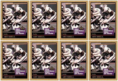(8) 1991 ENOR Pro Football HOF #128 Art Shell Oakland Raiders Card Lot ...