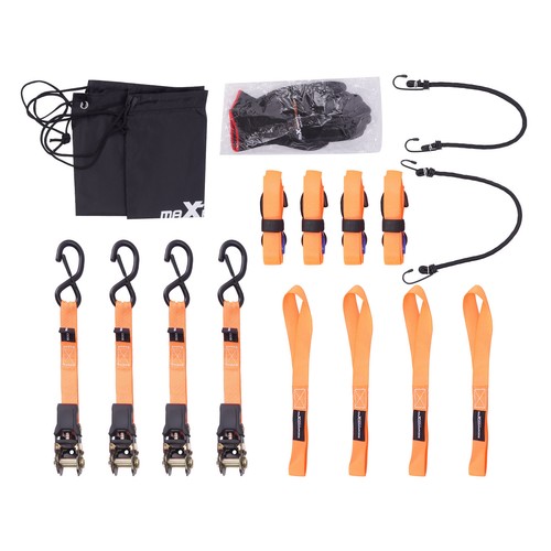 Ratchet Straps 4 Pack 2200 lb Safety Clip for Transport Motorcycle ...