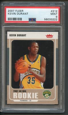PSA 9 2007 FLEER KEVIN DURANT ROOKIE #212 RC MINT | eBay