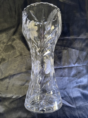 Antique American Brilliant Deep Cut Corset 12" Crystal Vase Old Money ...