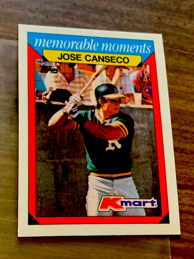 Jose Canseco Topps Kmart 1988 Memorable Moments Card # 4, Oakland ...