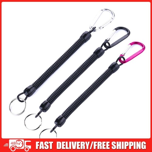 Retractable Spring Elastic Rope Hiking Camping Anti-lost Keychain Fish ...