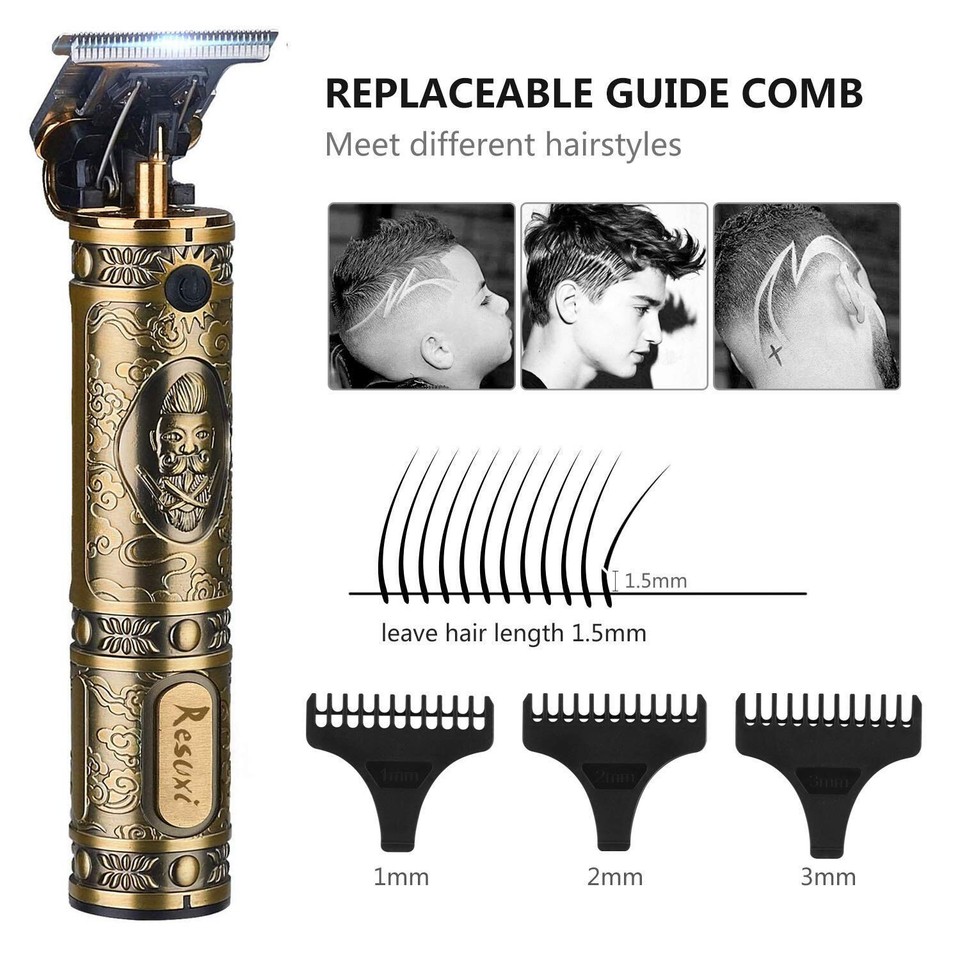 RESUXI Cordless Hair Trimmer for Men, Professional Electric Hair ...