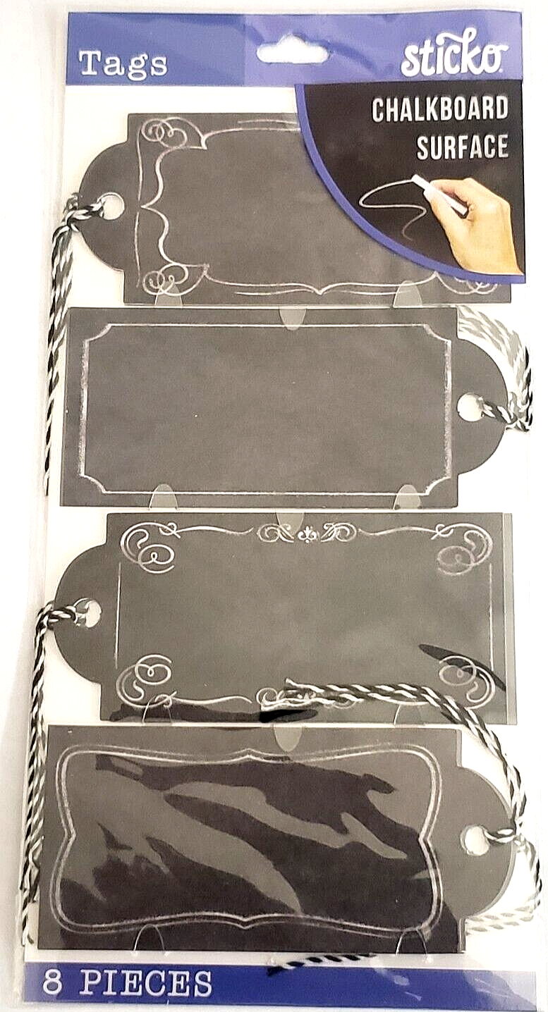 EK SUCCESS Sticko CHALK TAGS with Twine - 8pcs | eBay